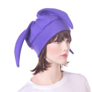 Jester Hat Purple Three Pointed Renaissance Harlequin Cap Fleece ...
