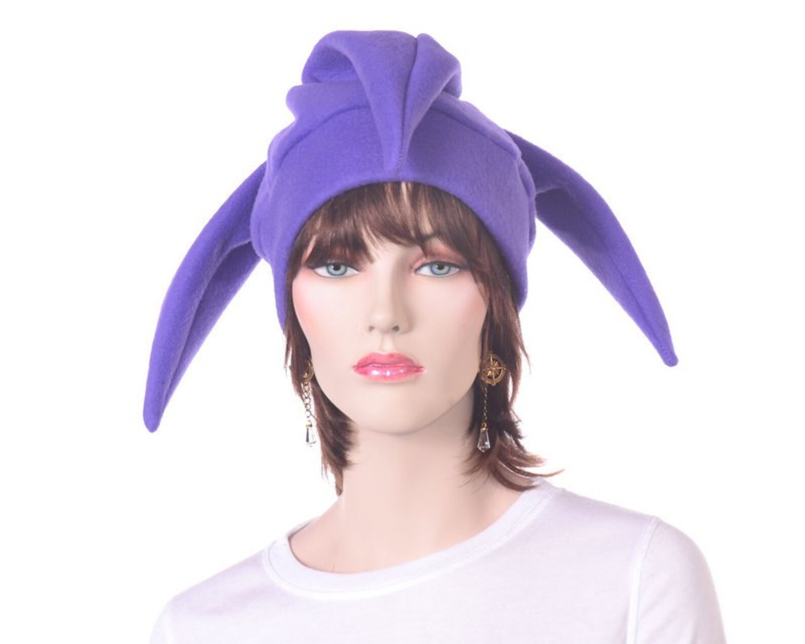 Jester Hat Purple Three Pointed Renaissance Harlequin Cap | Etsy