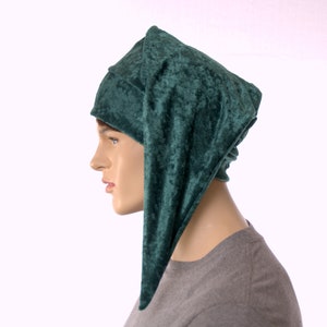Elf Cap Green Panne Velvet Long Pointed Hat Unisex Adult Men Women ...