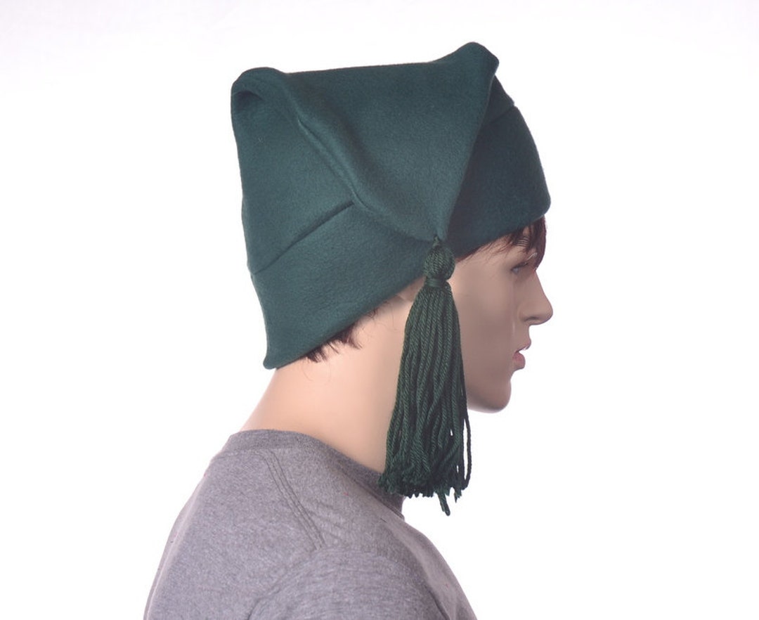 Dark Green Stocking Cap Fleece Tassel Unisex Adult Men Women Hat ...