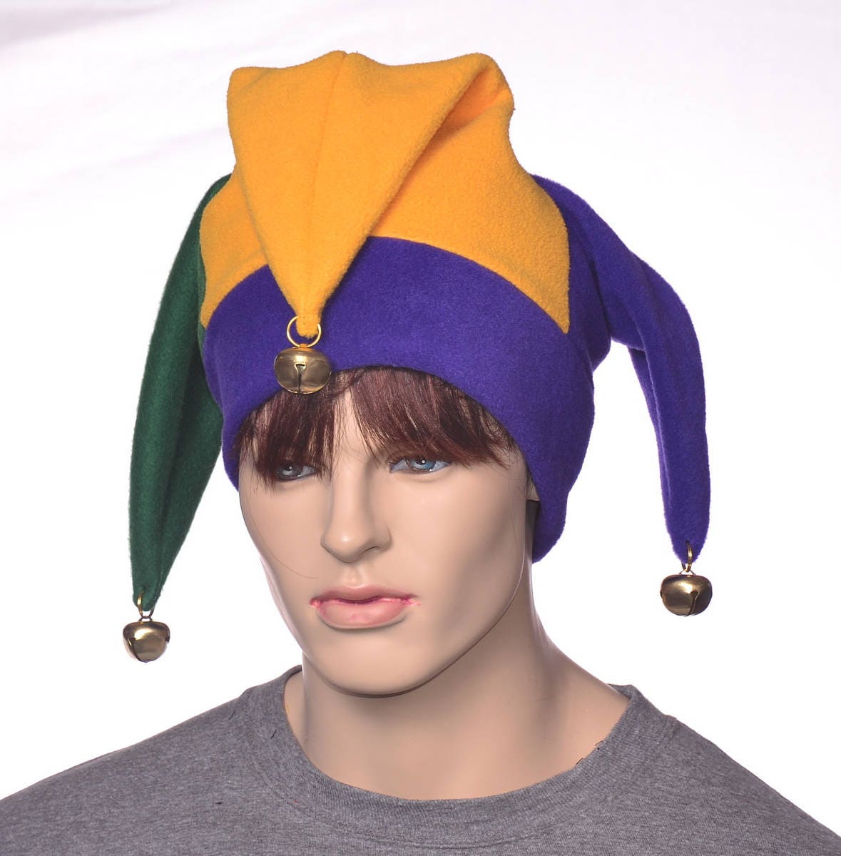 Jester hat in Traditional Mardi Gras Colors Green Purple Gold | Etsy