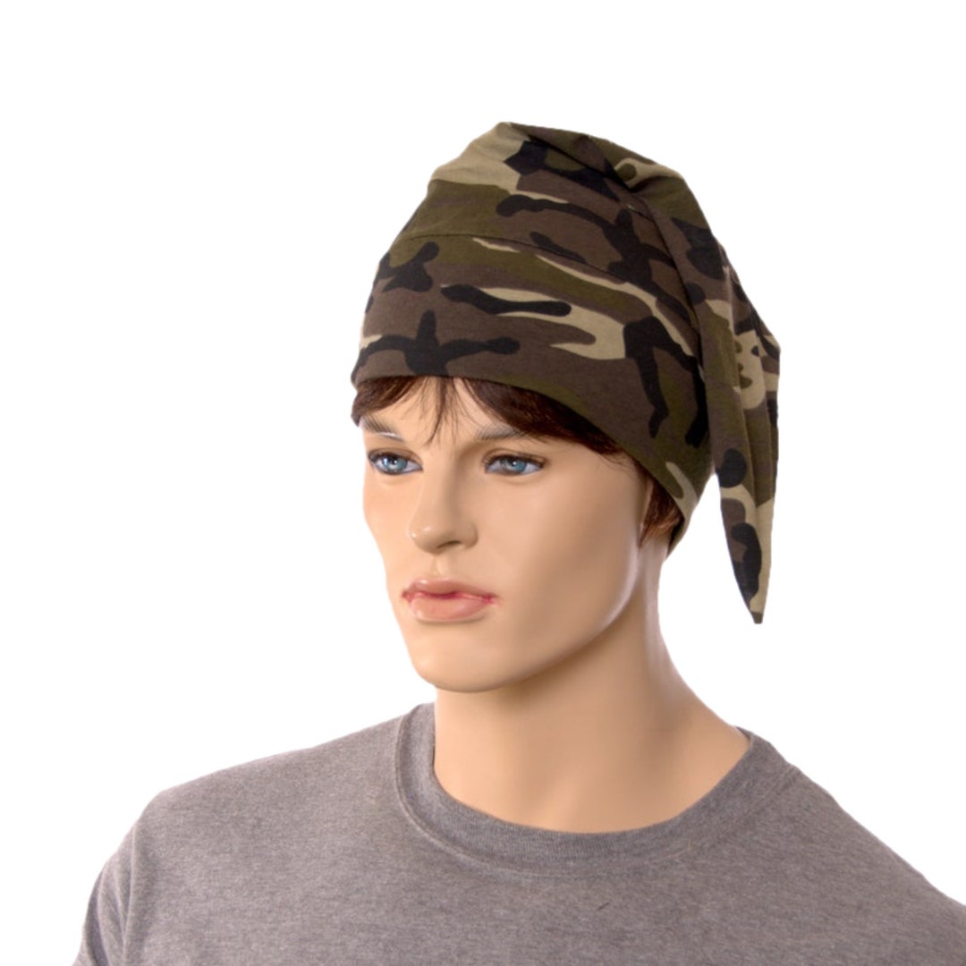 Nightcap Camo Green Night Cap Cotton Knit Unisex Adult Men Women Chemo ...