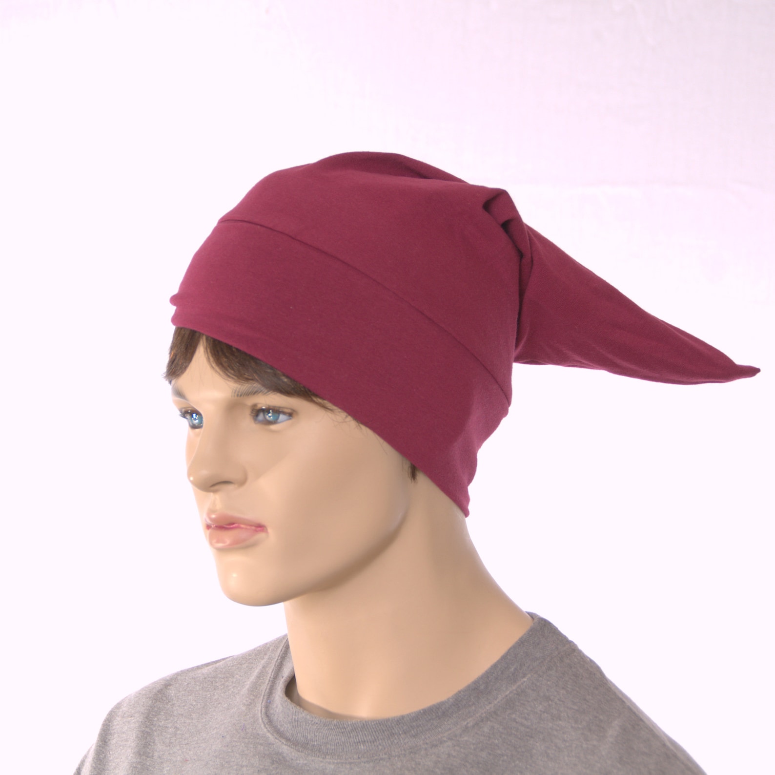 Burgundy Nightcap Pointed Night Cap Maroon Unisex Adult Cotton - Etsy