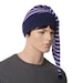 Night Cap Navy Blue Purple Striped Cotton Nightcap With Pompom Adult ...