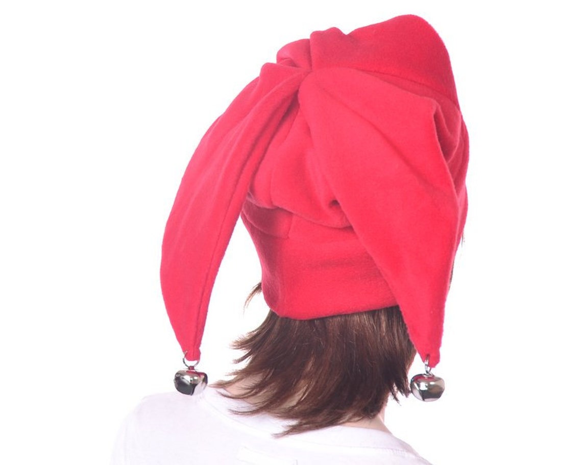 Red Jester Hat Three Pointed Joker Fleece Christmas Costume - Etsy