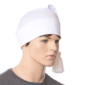 White Night Cap With Tassel: Soft Traditional Sleeping Hat - Etsy