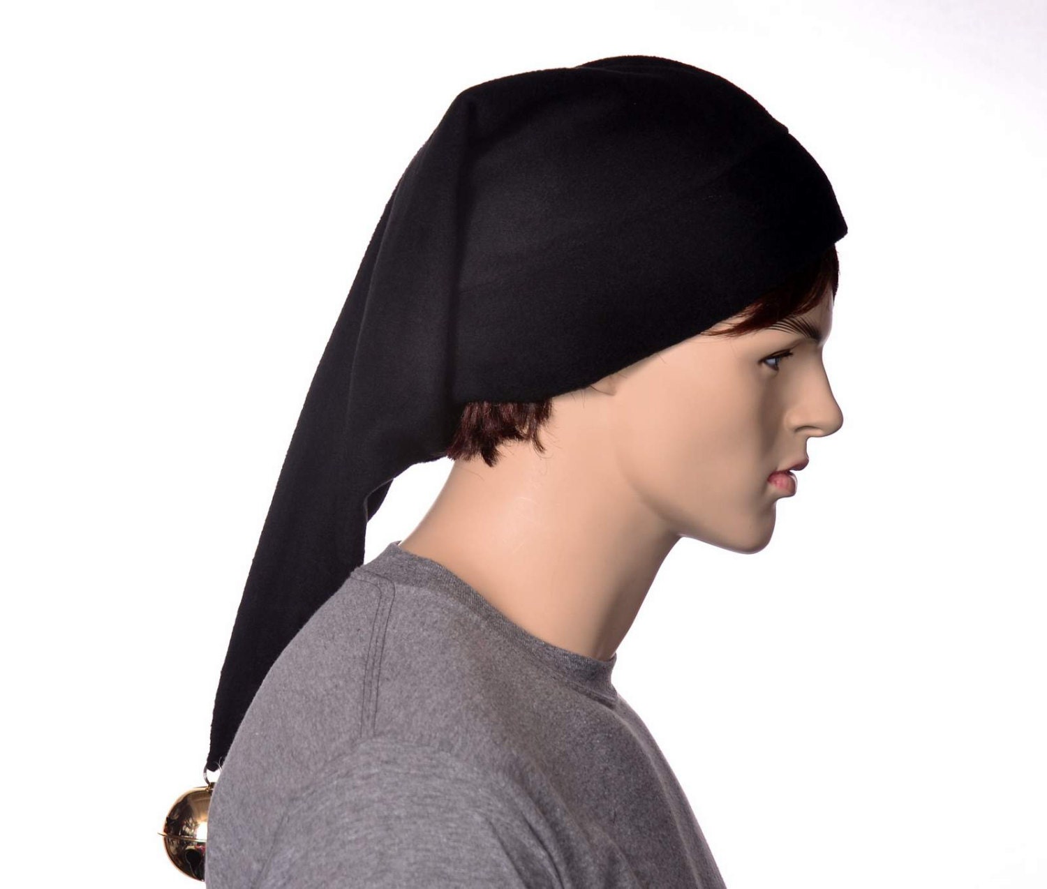 Black Elf Hat Adult Unisex Goth Costume Pointed Stocking Cap Long ...