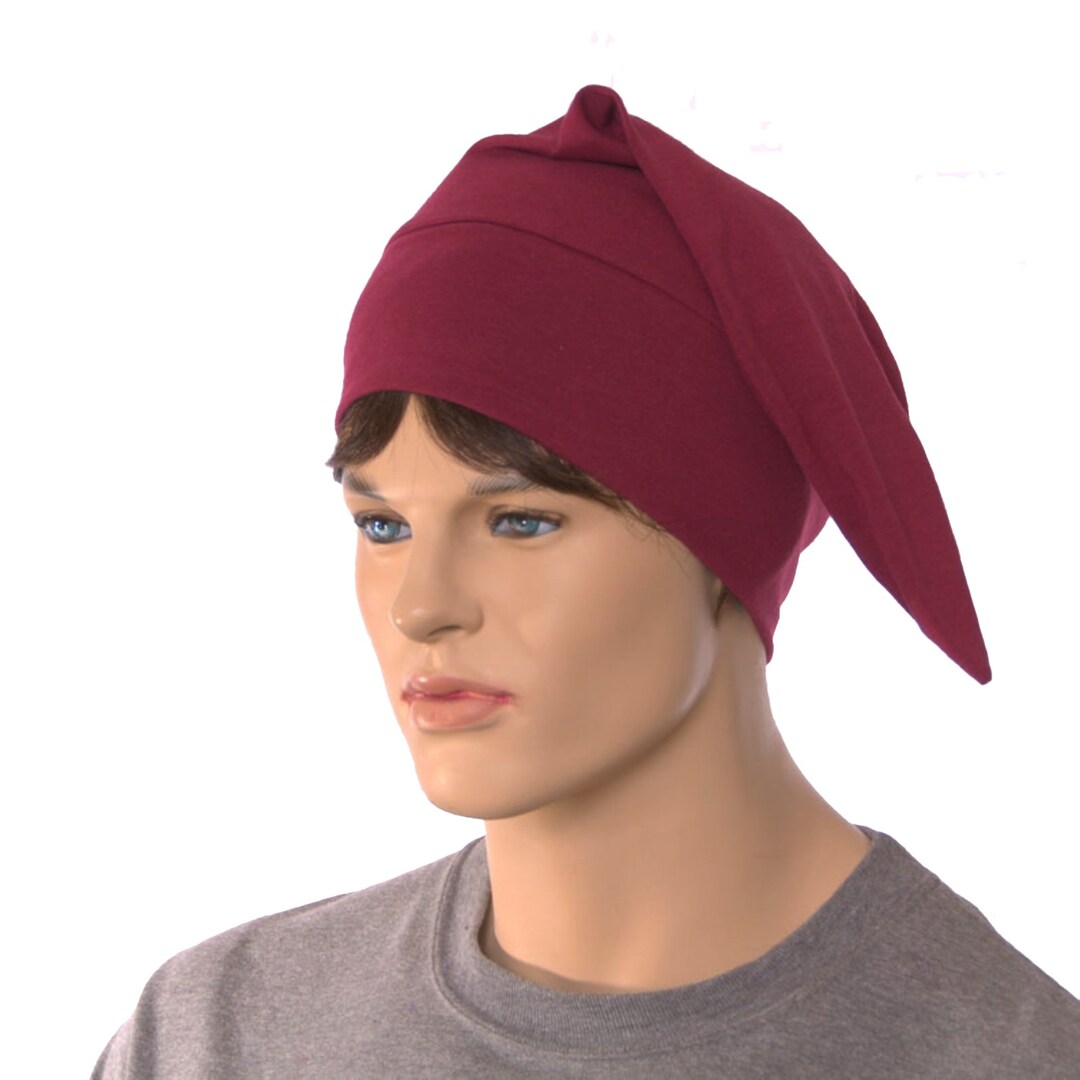 Burgundy Nightcap Pointed Night Cap Maroon Unisex Adult Cotton ...