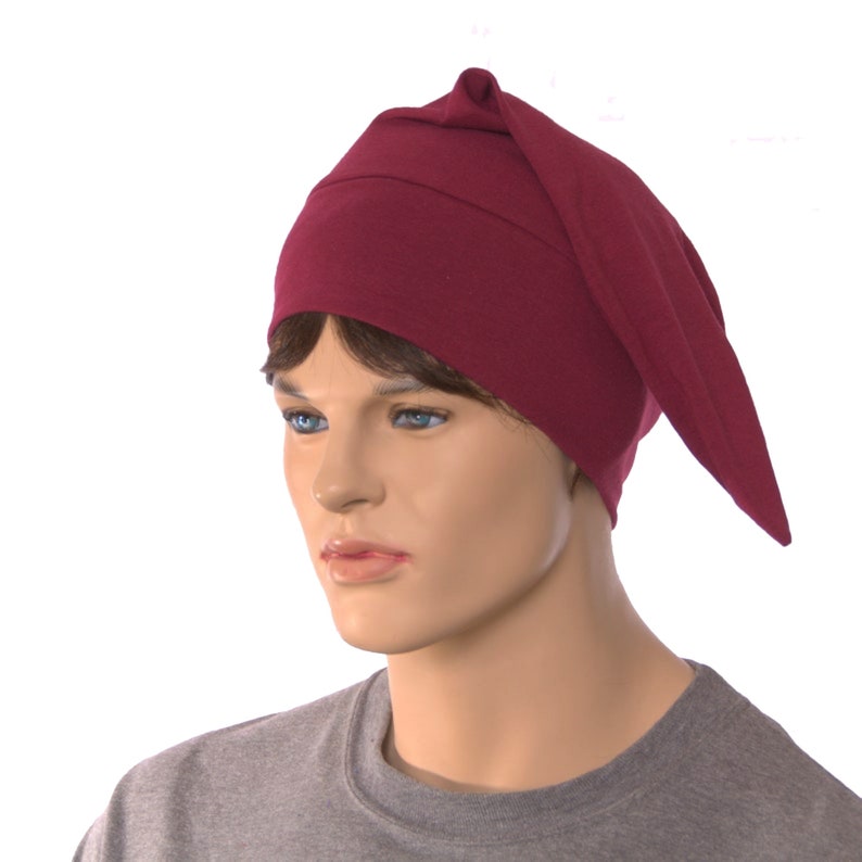 Burgundy Nightcap Pointed Night Cap Maroon Unisex Adult Cotton - Etsy