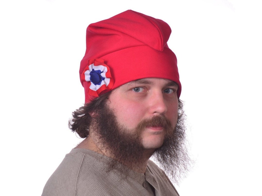 Red Cotton Phrygian Cap: Liberty Hat With Red White Blue Cockade - Etsy