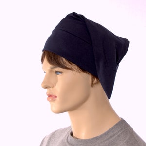 Night Cap Traditional Navy Blue Pointed Sleep Cap Cotton Unisex Adult ...