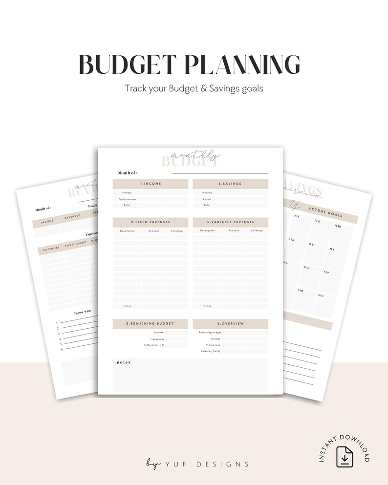 Budget Planner Printable | Financial Planner | Expense Tracker ...