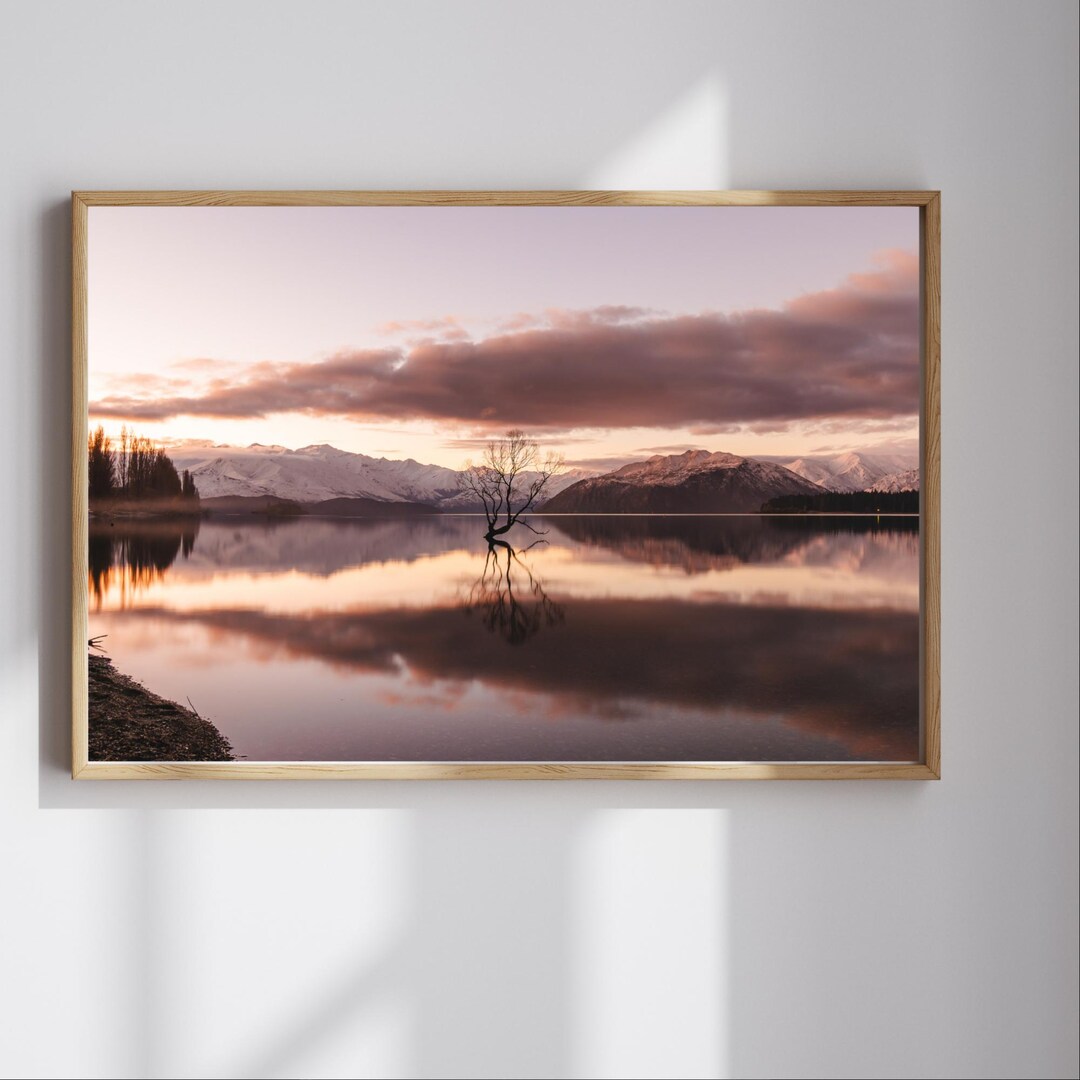 Wanaka Tree Sunset Print in Landscape | Wanaka Tree Art Print | New ...