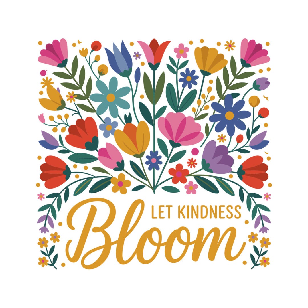 Let Kindness Bloom Svg and Png, Flower Svg, Retro Flower Svg, Boho ...