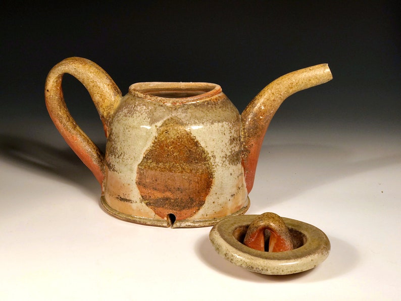 Teapot Woodfired Wheel Thrown and Altered Oval Stoneware - Etsy