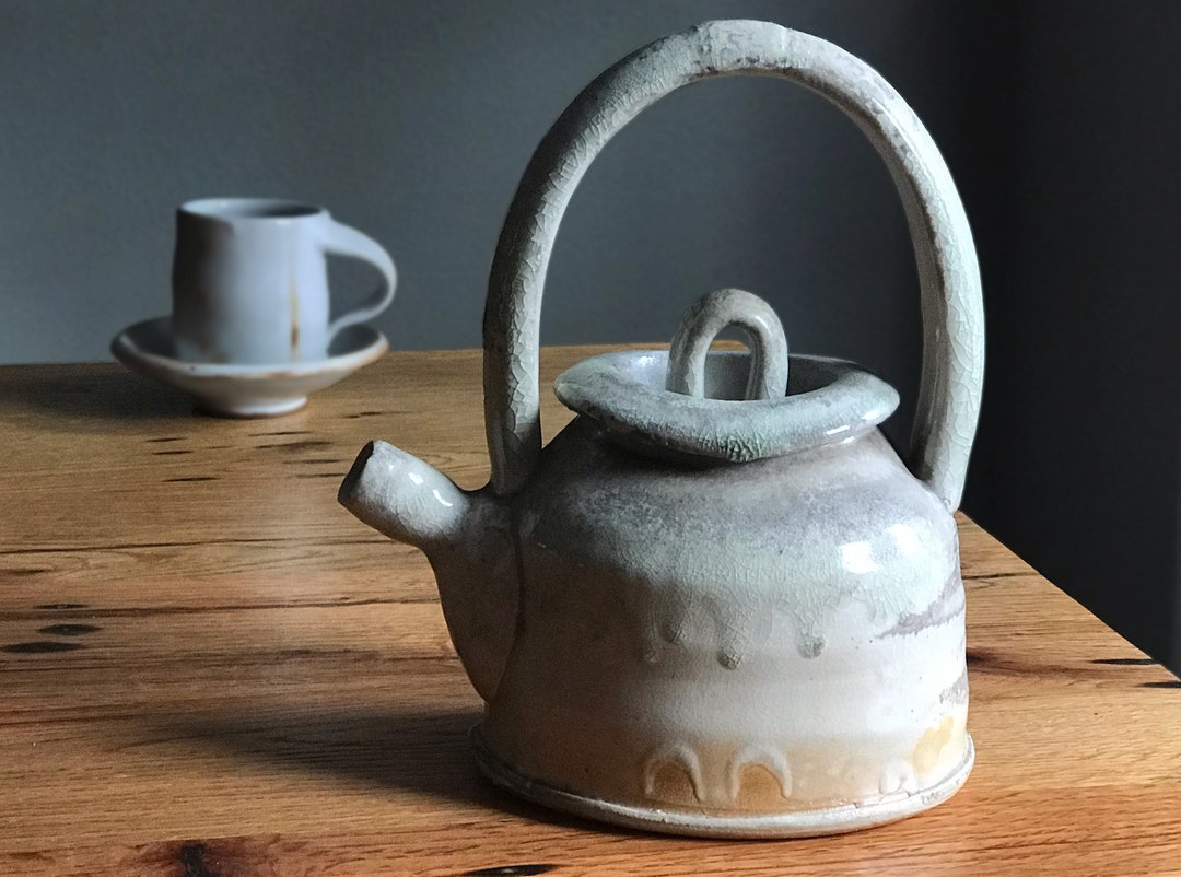 Teapot - Woodfired, Wheel Thrown and Altered Oval Stoneware Teapot ...