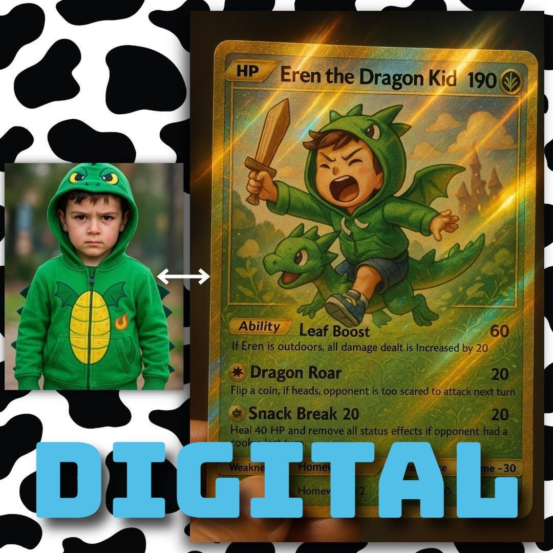 Custom Pokémon-style Holographic Trading Card (digital Image) - Etsy