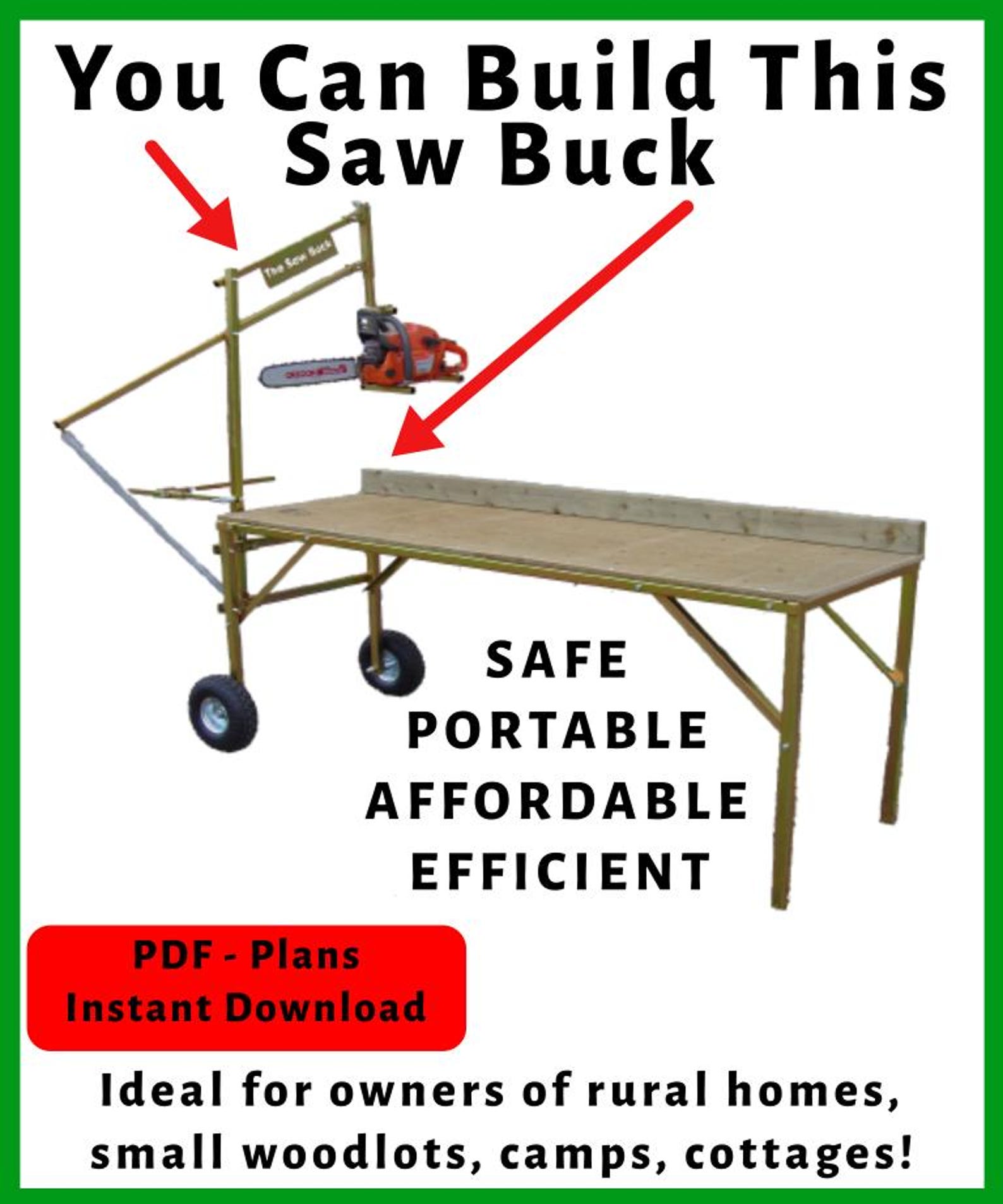 Chainsaw Firewood Processor Plans | DIY Saw Buck Build Guide (42-page ...