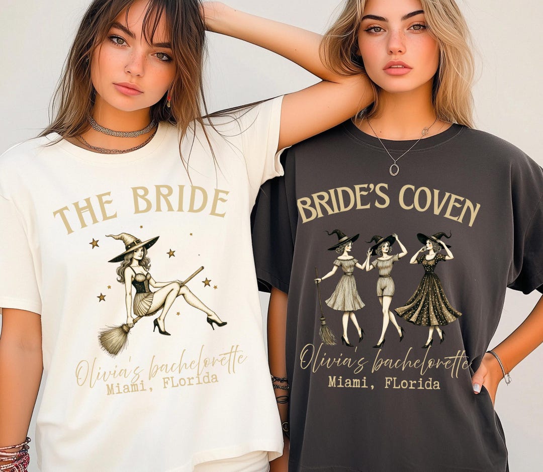 Custom Bride & Coven Bachelorette Shirts: Witchy Bridal Party Comfort ...