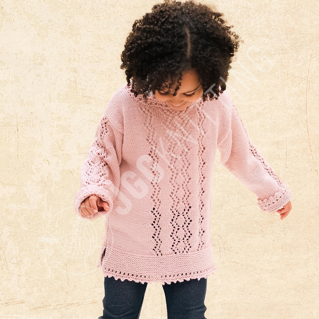 Girl Sweater Knitting Pattern PDF | Easy Knit Pullover for Toddlers ...