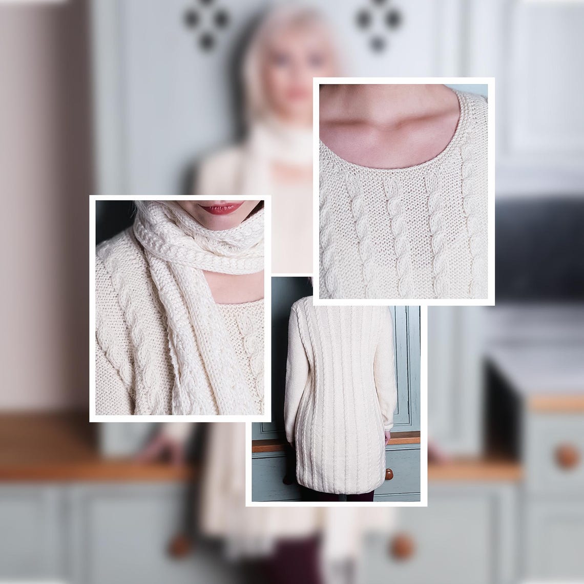 Patrón de vestido de cable en PDF / Incluye bufanda a juego / Descarga instantánea - Etsy México