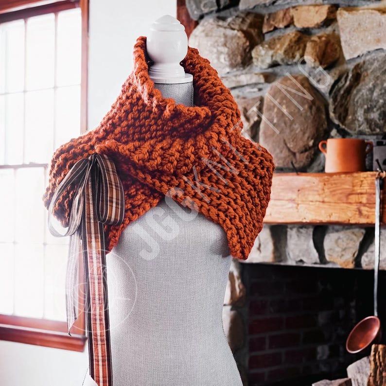 Tartan Knit Wrap Knitting Pattern PDF | Chunky Shawl for Women ...