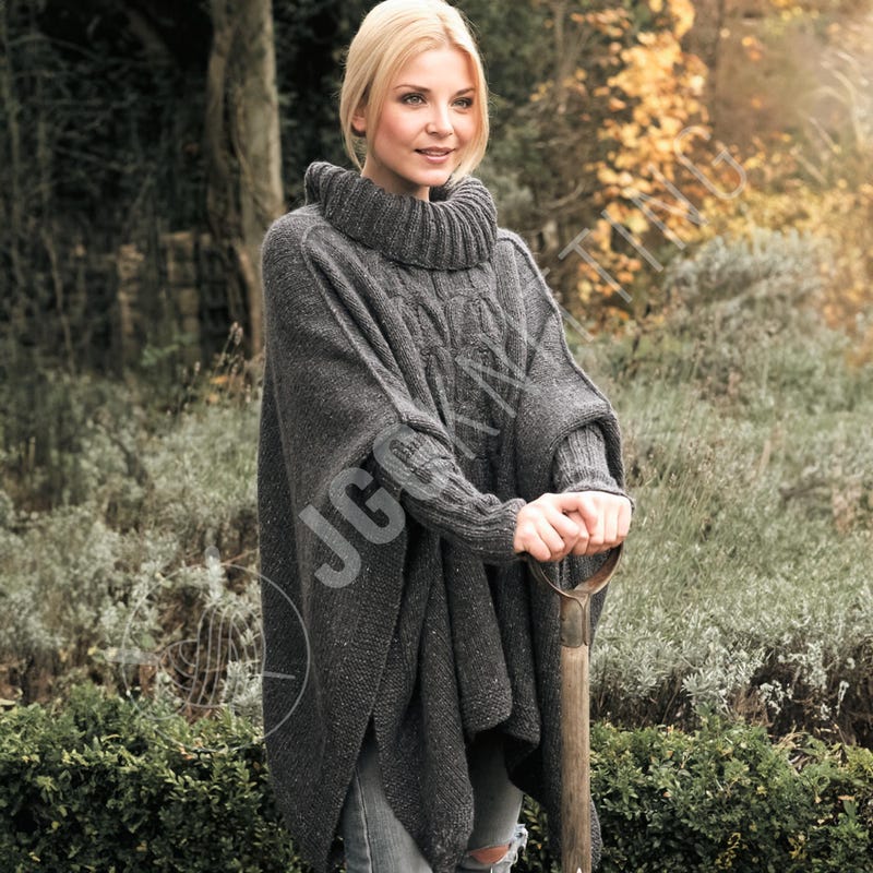 Cable Knit Poncho - Etsy