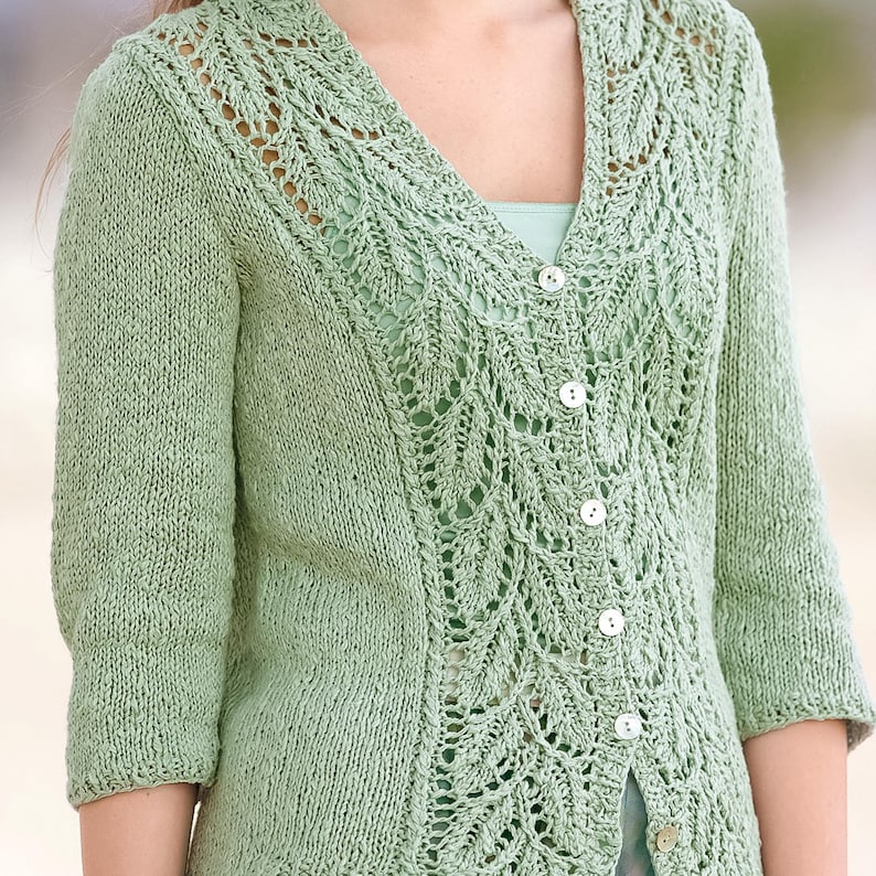 Knitting Pattern PDF for Women’s Lace Cardigan I Lightweight Spring ...