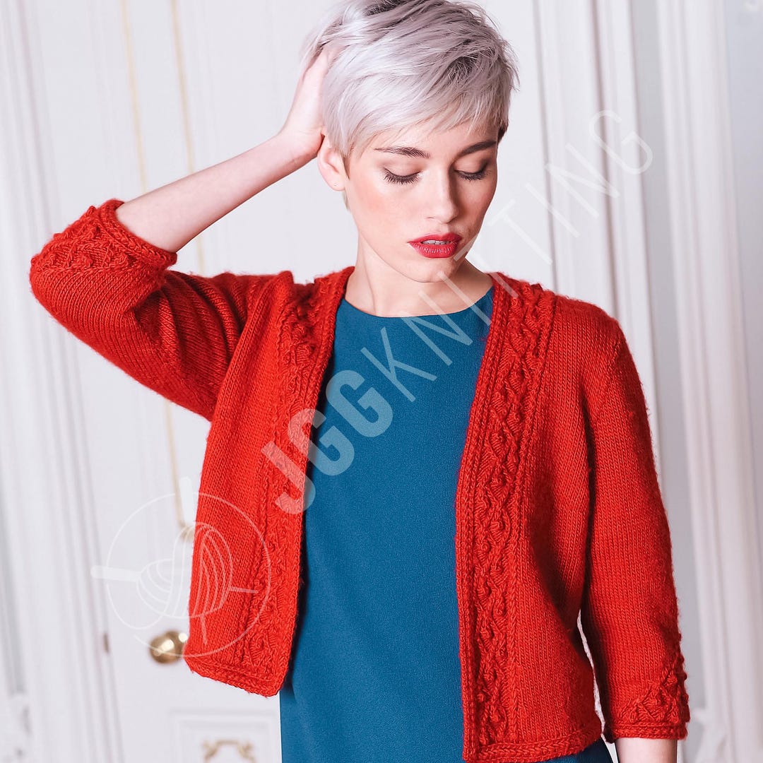 Cropped Jacket Knitting Pattern PDF | Chunky Cardigan Pattern for Women ...