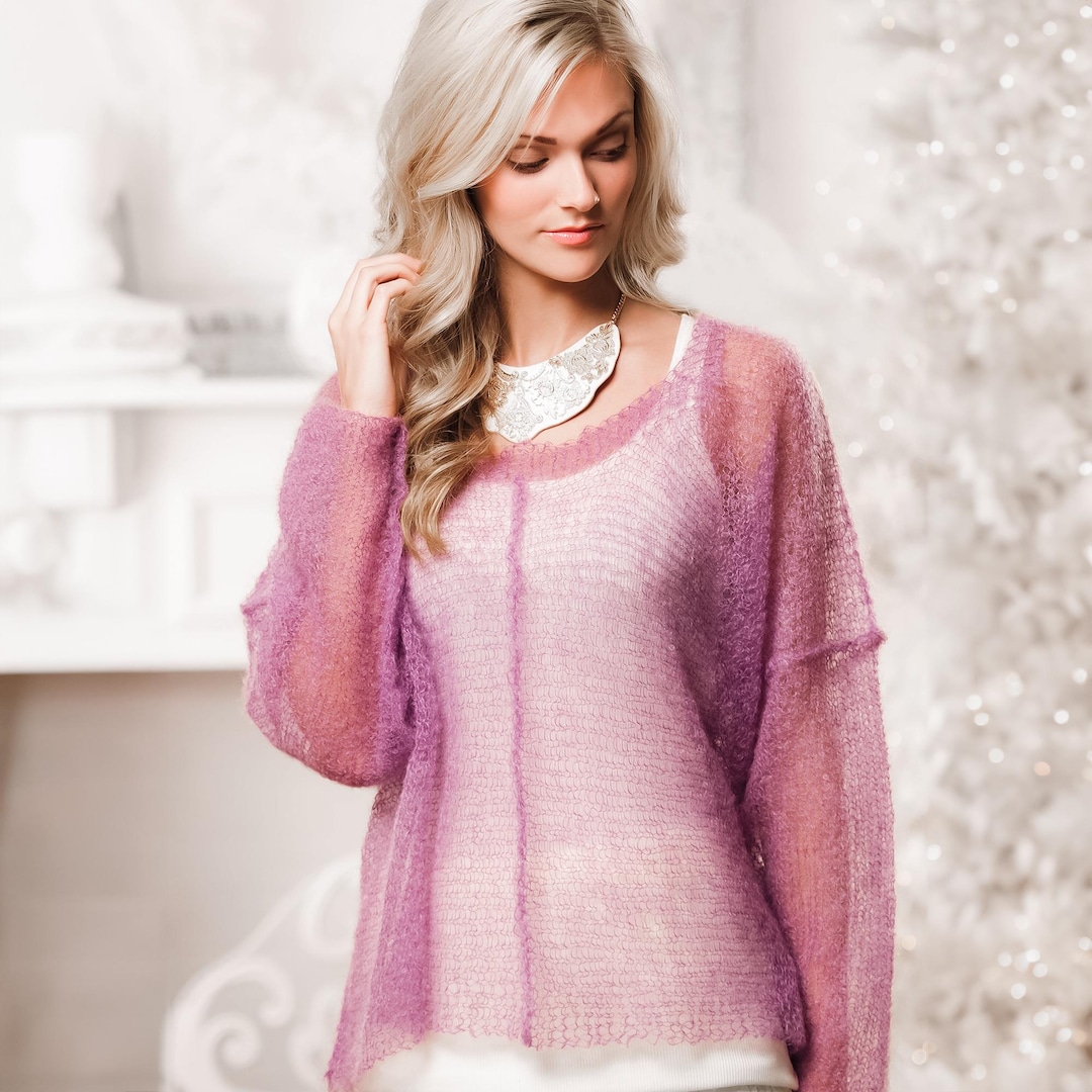 Lace Knitted Sweater Knitting Pattern PDF | Lightweight Summer Knit Top | Easy Lace Knitting ...