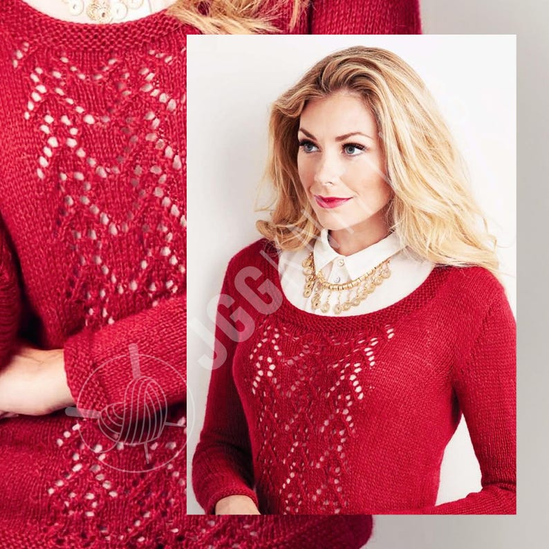 Lace Sweater Knitting Pattern PDF | Winter Jumper for Women | Instant ...