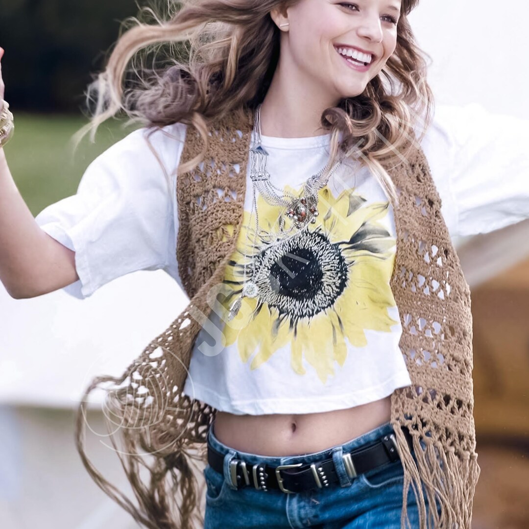 Fringe Crochet Vest Pattern PDF | Boho Sleeveless Waistcoat | Instant ...