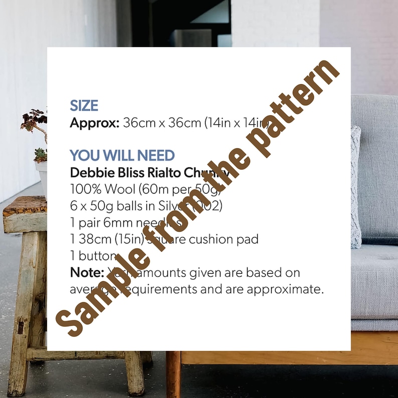 Cushion Cover Knitting Pattern PDF | Textured Knit Pillow for Home ...
