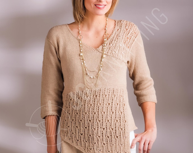 Molde em PDF para Blusa de Renda | Blusa Assimétrica de Tricô Feminina ...