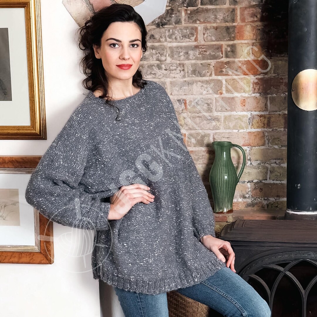 Oversized Sweater Knitting Pattern PDF | Women’s Cozy Winter Jumper ...