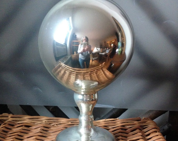 Antique Mercury Glass Butler's Ball Gazing Original Cork Great ...