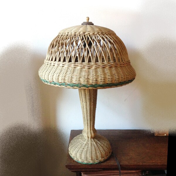 Wicker Lamp - Etsy
