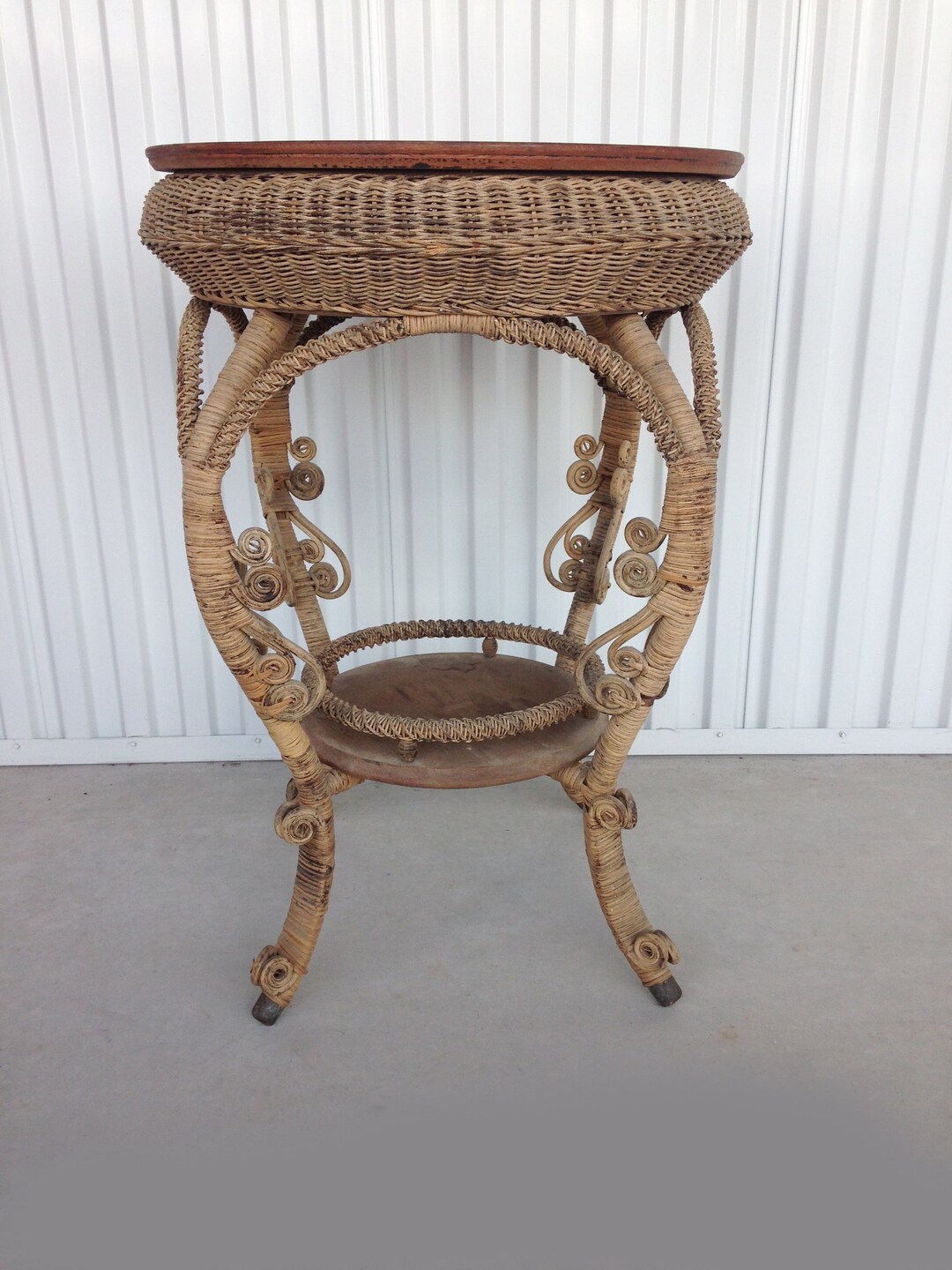 Antique Wicker Table Ornate Heywood Wakefield Local Pick up Only NYC - Etsy