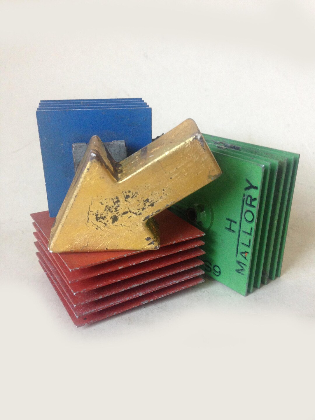 4 Colorful Vintage Rectifiers Plus a Gilt Arrow - Etsy