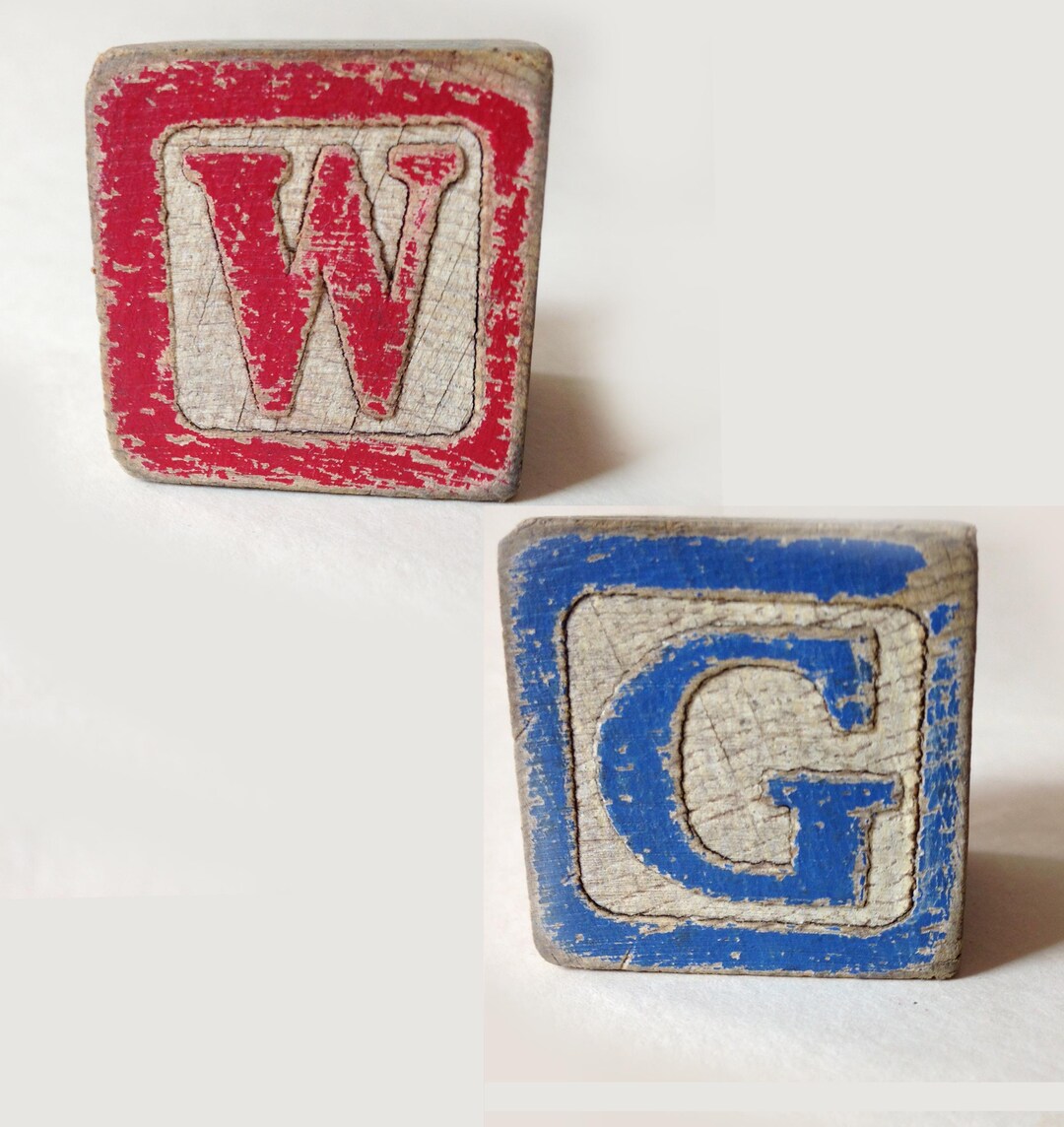 Vintage Alphabet Block Letter G and W All 6 Sides Printed - Etsy