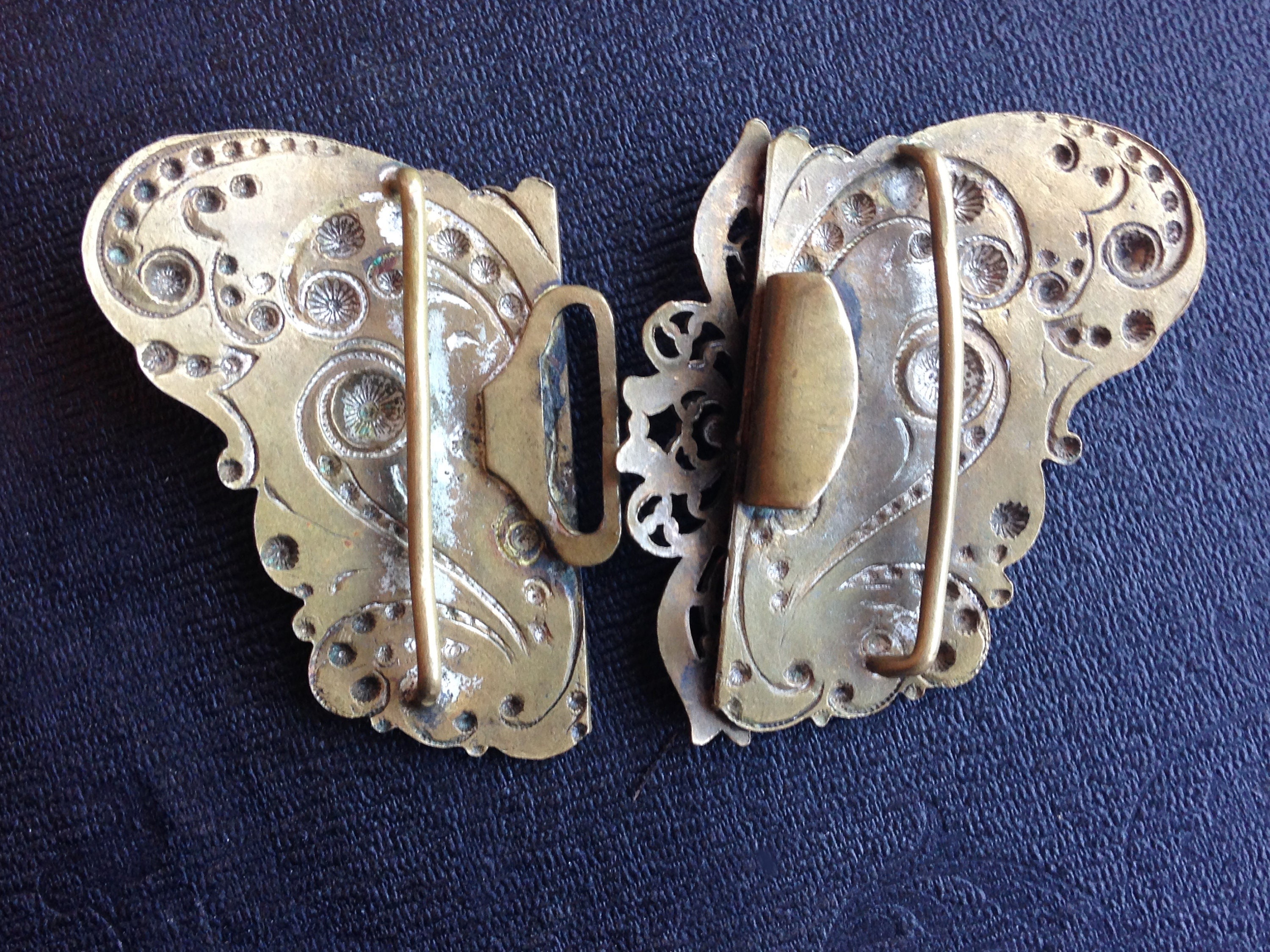 Antique victorian 2 piece belt buckle with brass filagree | Etsy