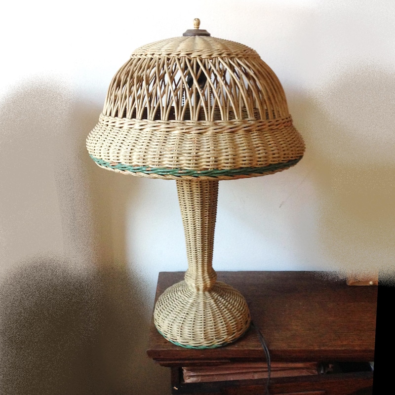 Unique Wicker Lamp Small - Etsy