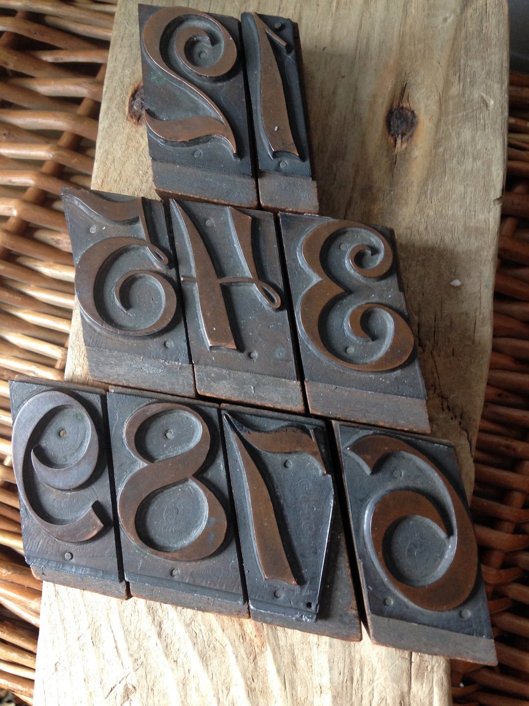 Vintage Art Nouveau Copper Print Blocks Type Set Numbers - Etsy