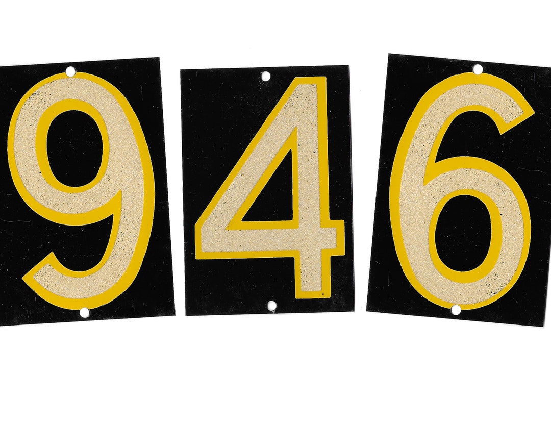 Vintage 1 Reflective Sign Numbers 4 and 6 or 9 3 Number Choices on One ...