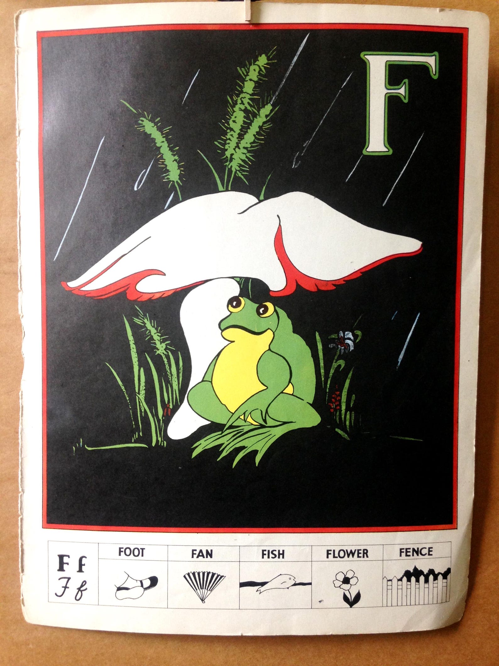 One Deco 1929 Lithographed Book Page Child's Letter F and G ...