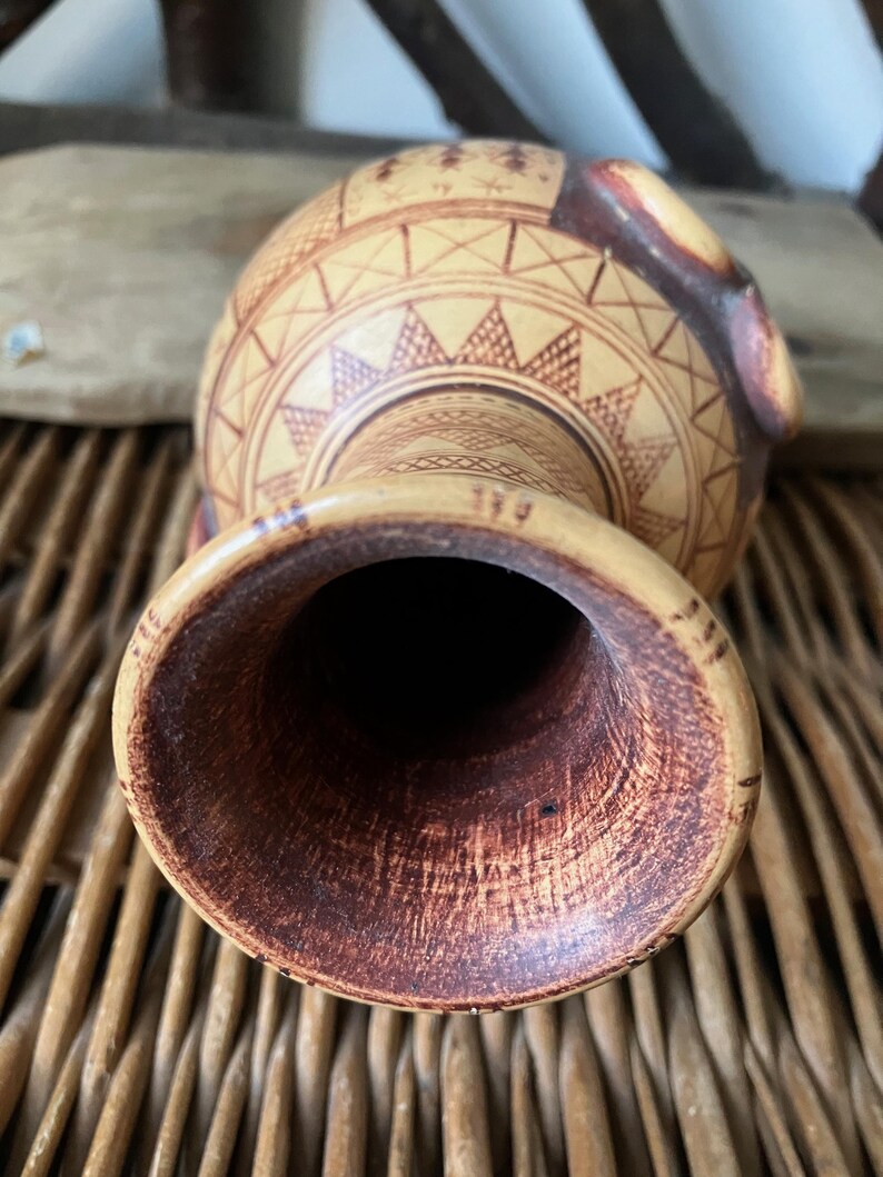 Vintage Artisan Handmade and Hand Painted Vase - Etsy