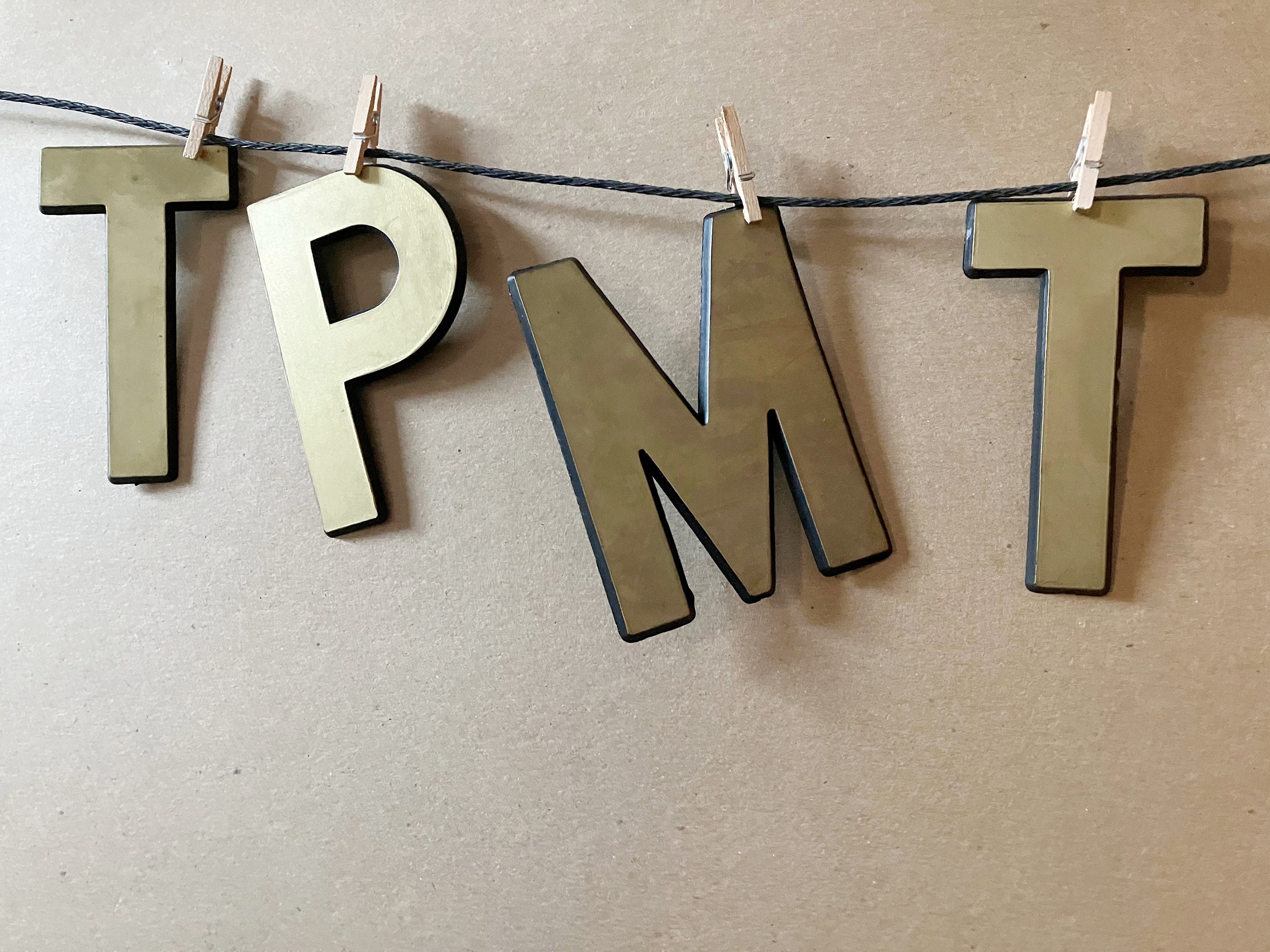 Vintage Gold Letters With Black Trim - Etsy