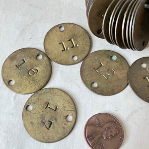 Vintage Brass Number Tags 11 - 20 - Etsy