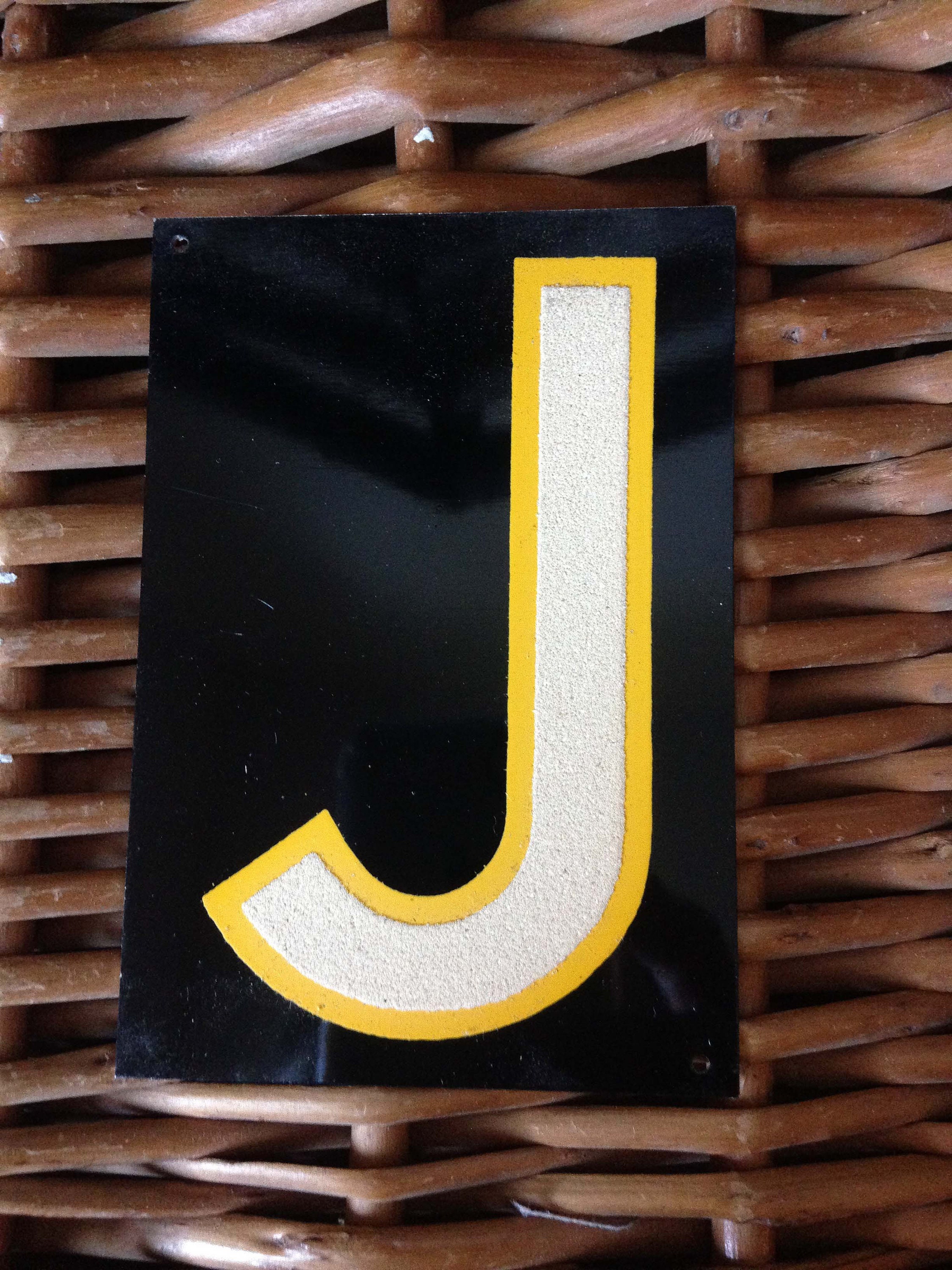 Vintage Reflective Metal Sign Letter J - Etsy
