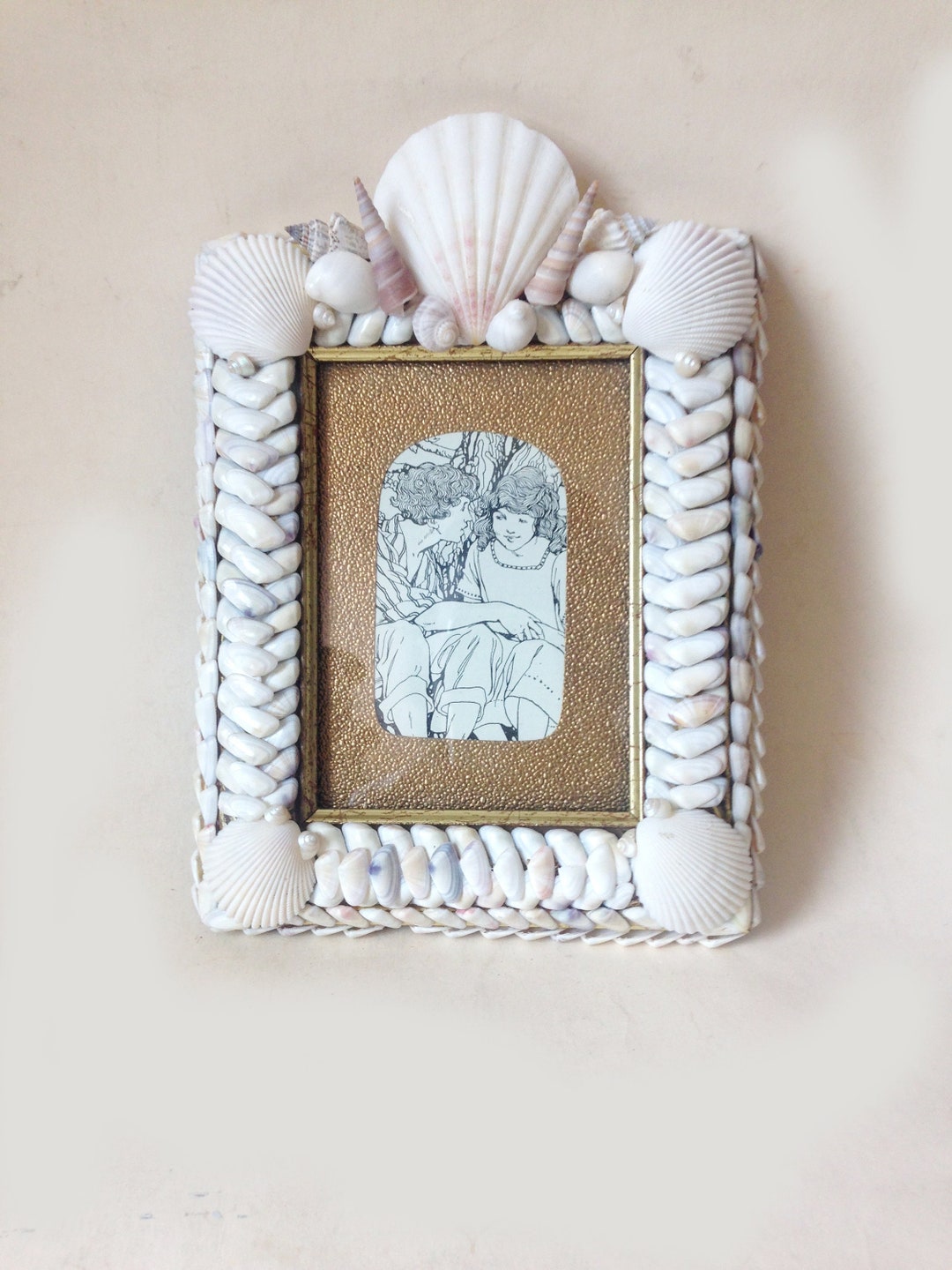 Natural Shell Frame Artisan Created Easel Back or Wall - Etsy